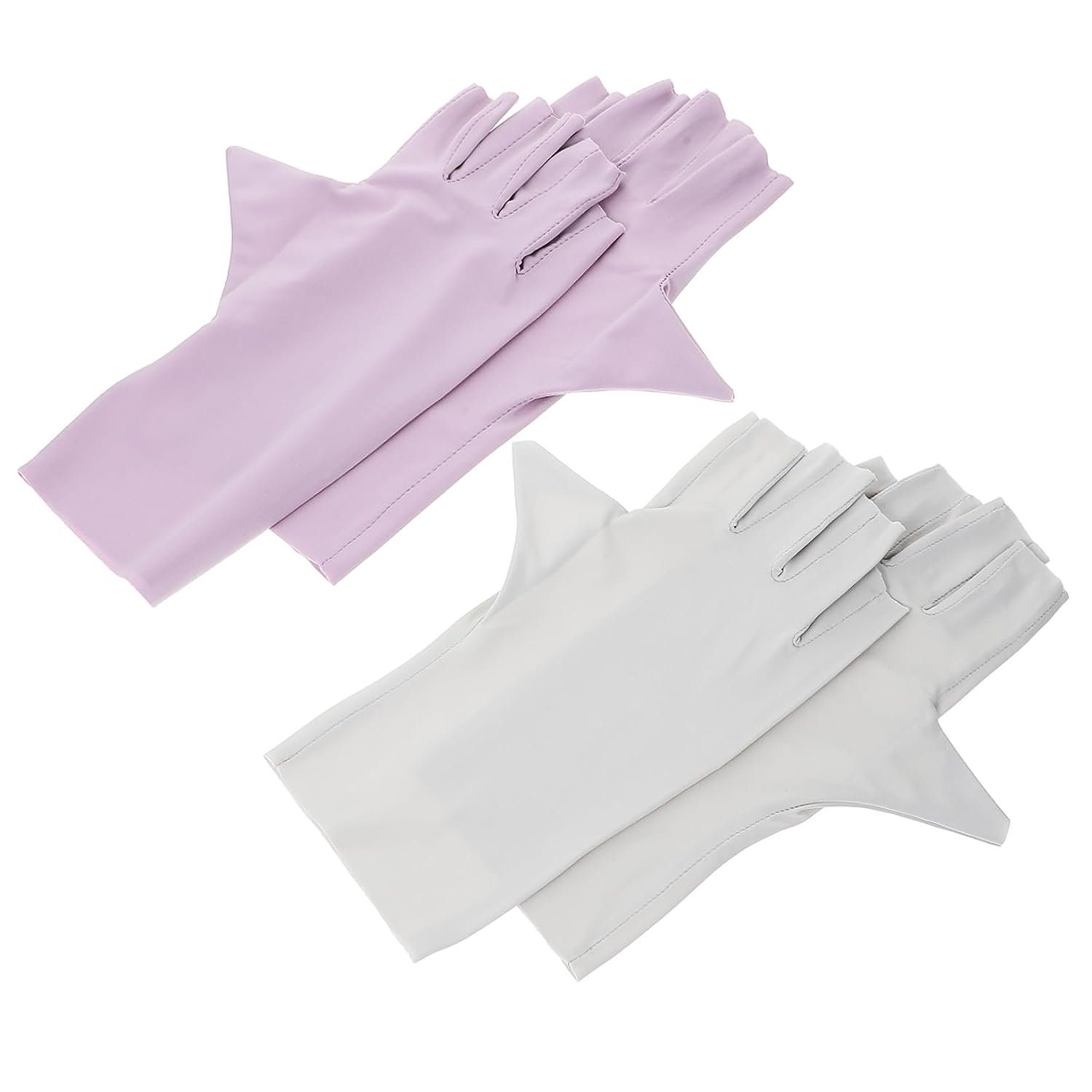 2 Pairs pink gloves Nylon UV gloves for nail UV protection gloves UV ...