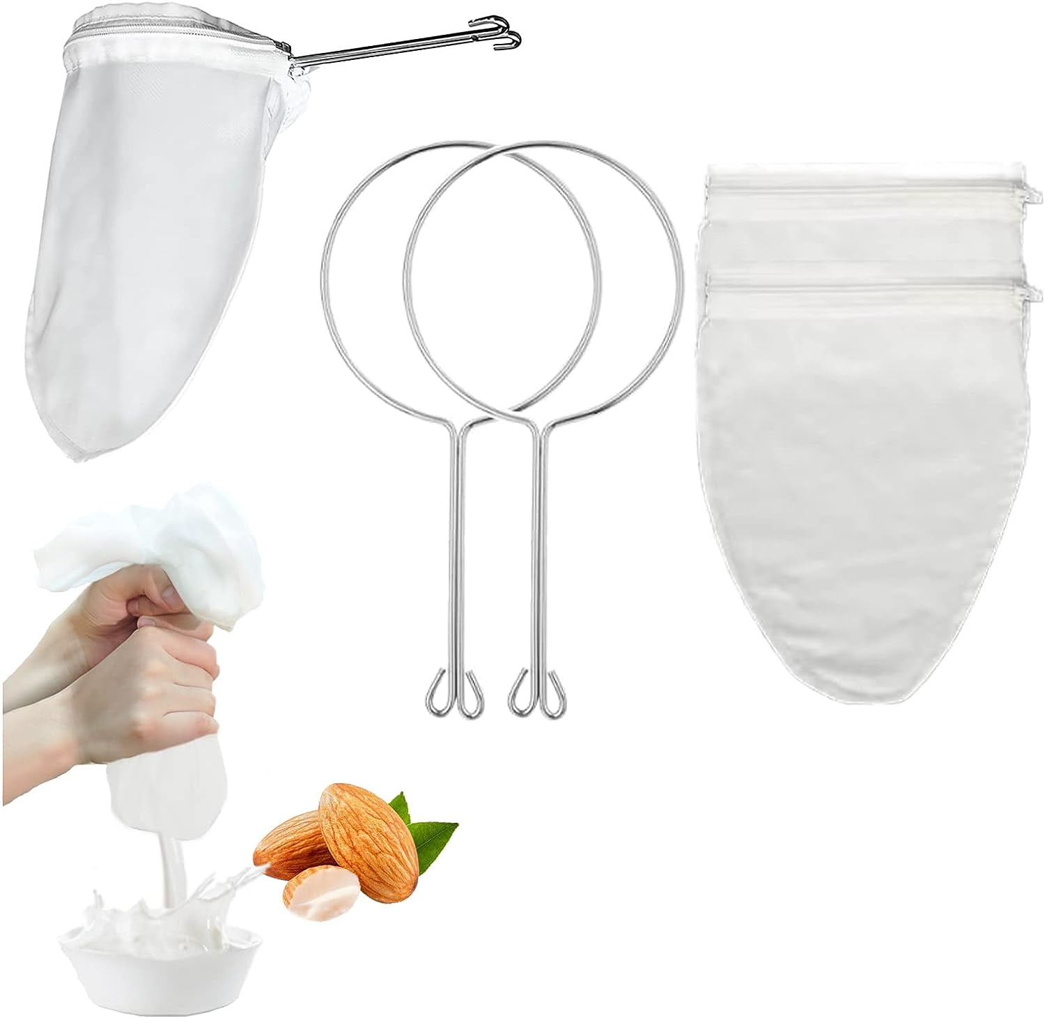 2 Pak Ultra Fine Mesh Strainer Bag MODANU Reusable Food Grade Filter ...