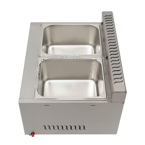 2-Pan 12L Gas Food Warmer Commercial Countertop Deep Gas Fryer Propane ...