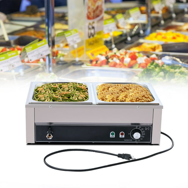 2-Pan 1500W Commercial Electric Food Warmer Buffet Steam Table ...