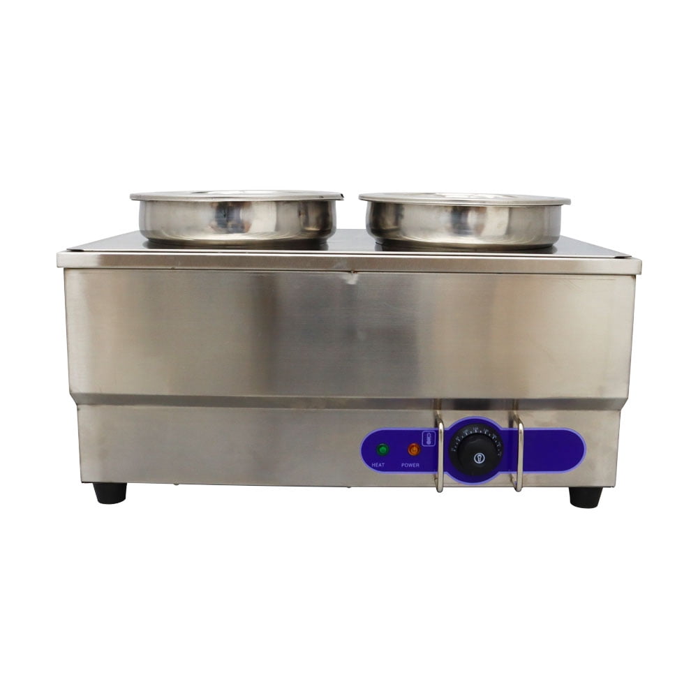 2-Pan Soup Warmer Bath Warmer Countertop Steam Table Electric Stainless ...