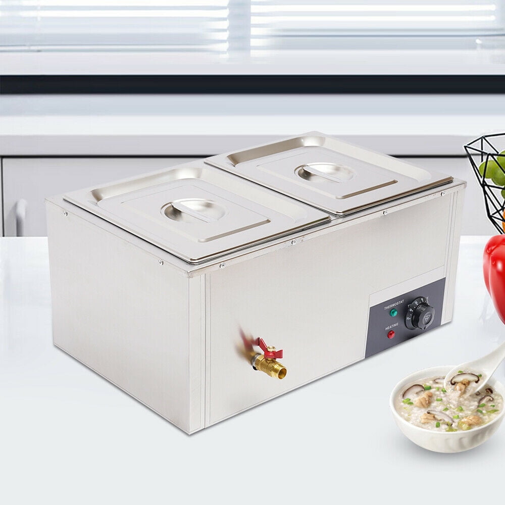 2-Pan Steamer Bain Marie Food Warmer Steam Table Buffet Countertop ...