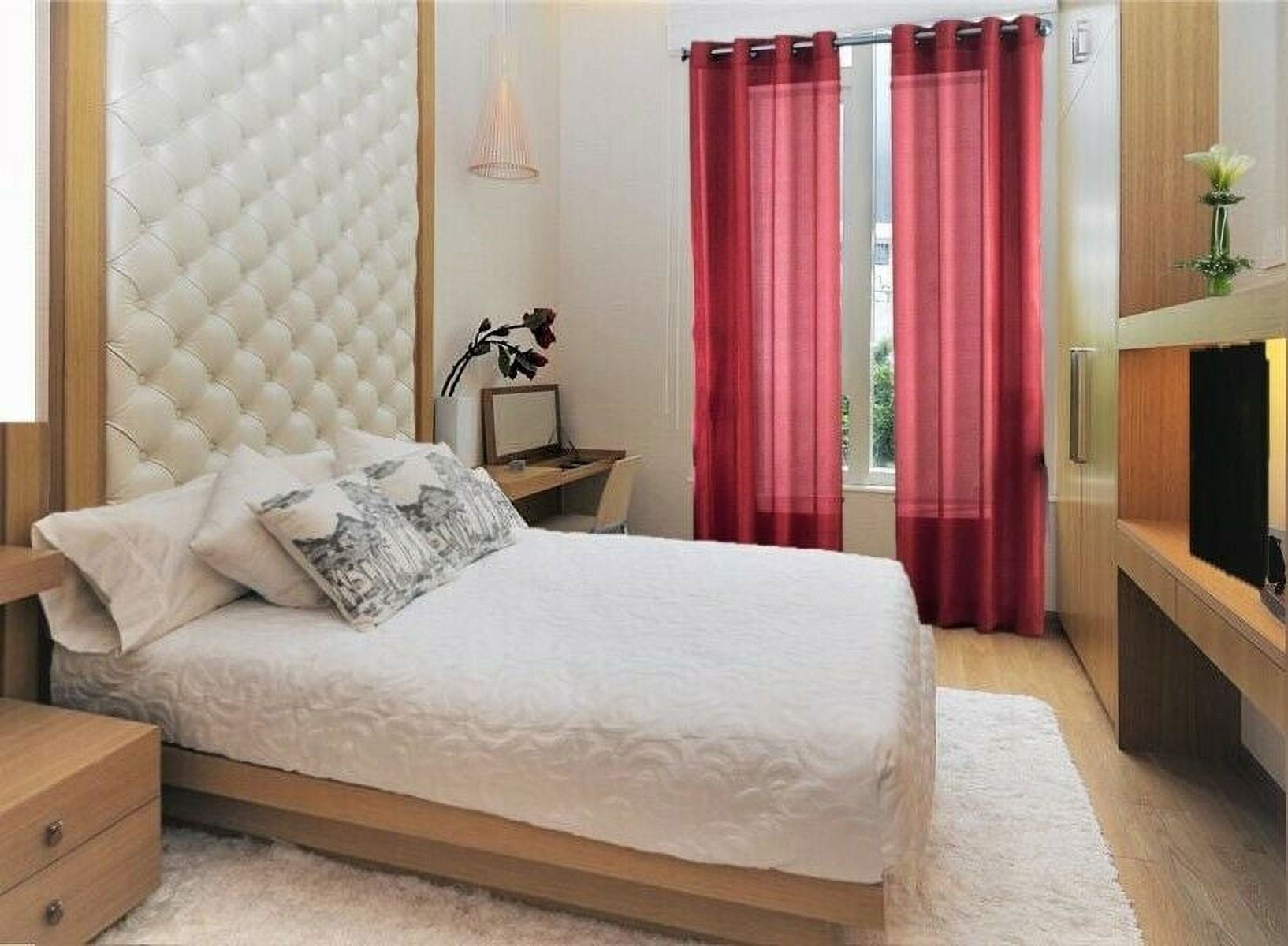 2 Panel Sheer solid curtain with grommets 108"total width by 84" Long ...