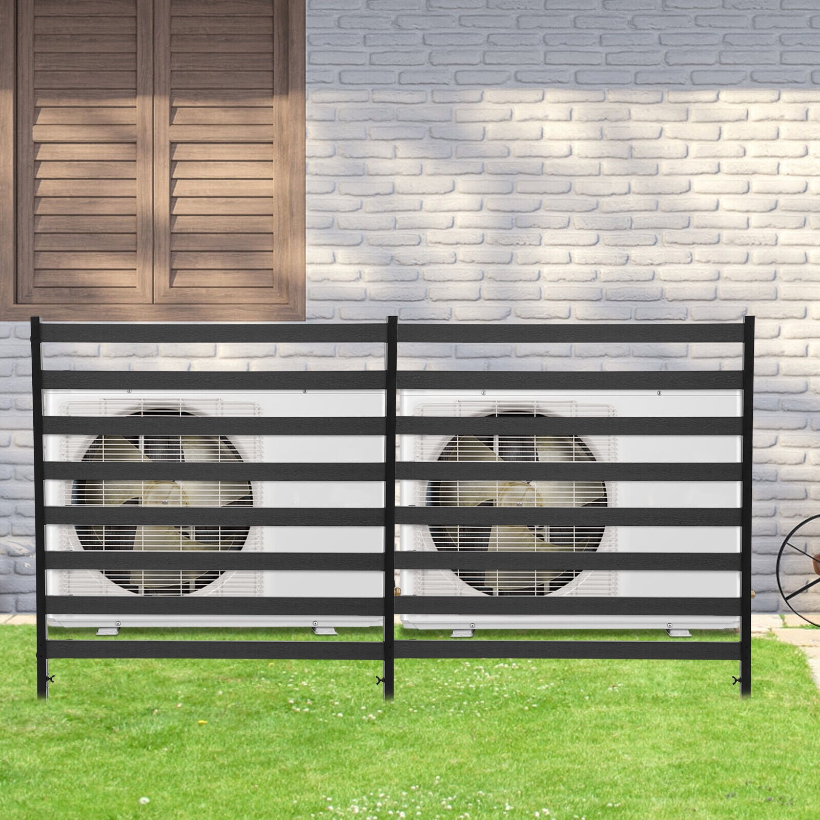 2-Panel Outdoor Air Conditioner Fence Rectangular Privacy Fence Panel ...