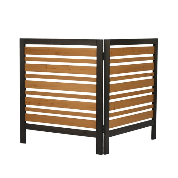 2-Panel Outdoor Air Conditioner Fence Screen, Outside Wood Privacy Fence, Backyard Garden Patio ...
