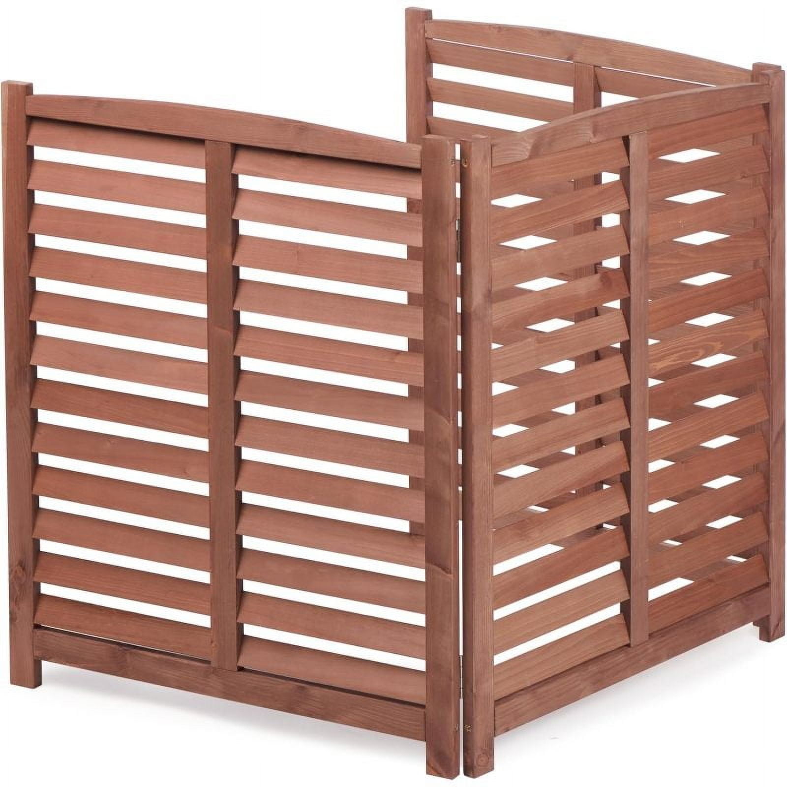 2-Panel Outdoor Air Conditioner Fence Screen, Outside Wood Privacy ...
