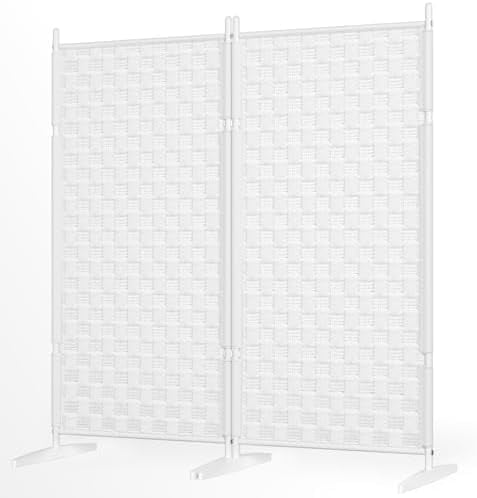 2 Panel Room Divider for Room Separation - White Wall Dividers for ...