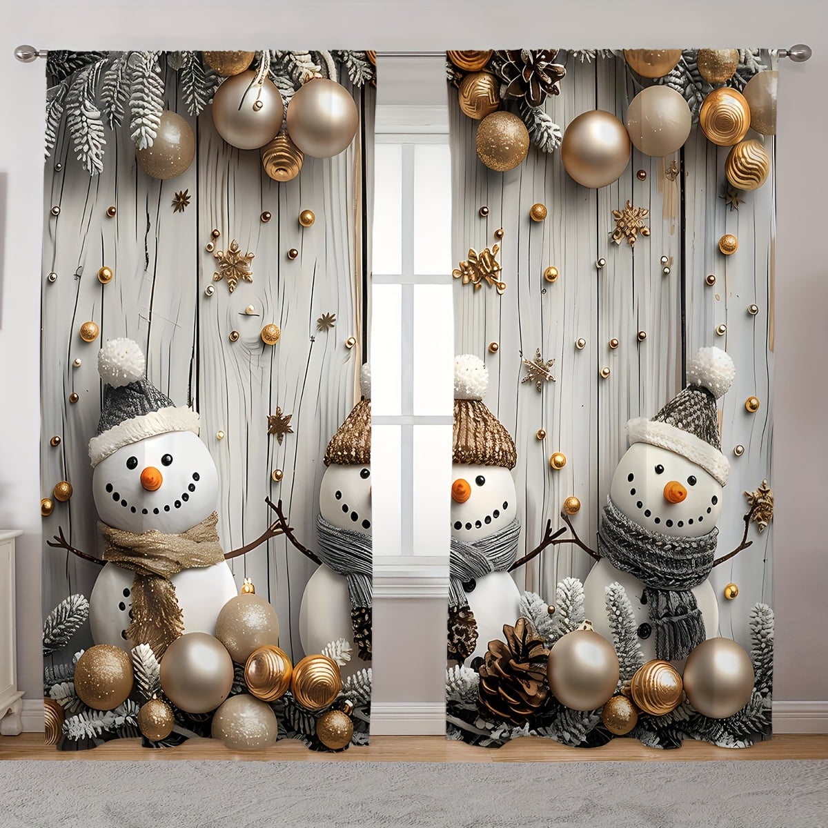 2-Panel Semi Blackout Curtains with Pendant Design - Soft Light ...