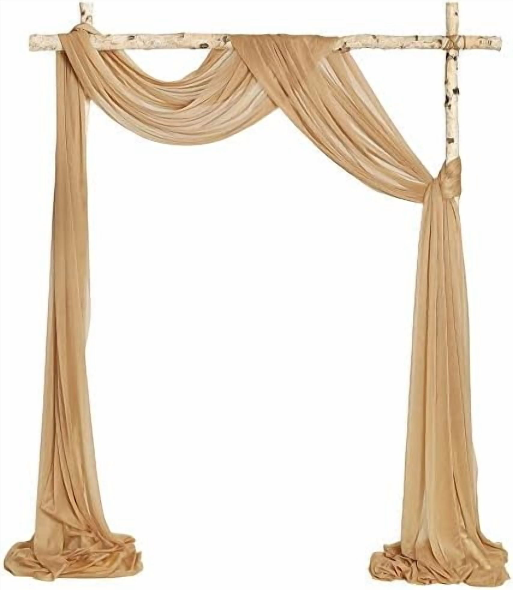 2 Panels 20Ft Wrinkle-Free Wedding Arch Drapes Arch Draping Fabric ...