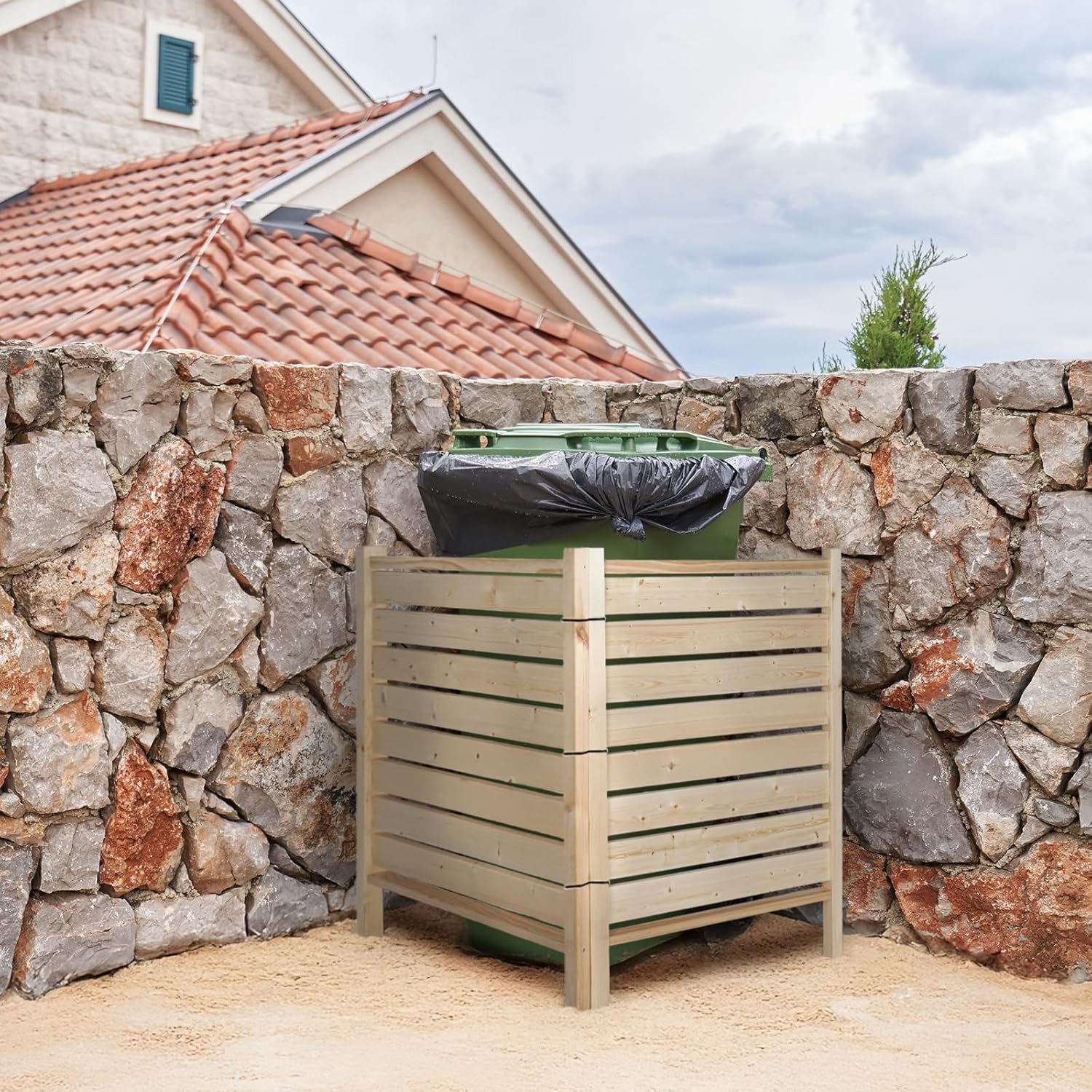 2 Panels 31 "L x 38 "H Air Conditioner Fence, Wood Privacy Screens ...