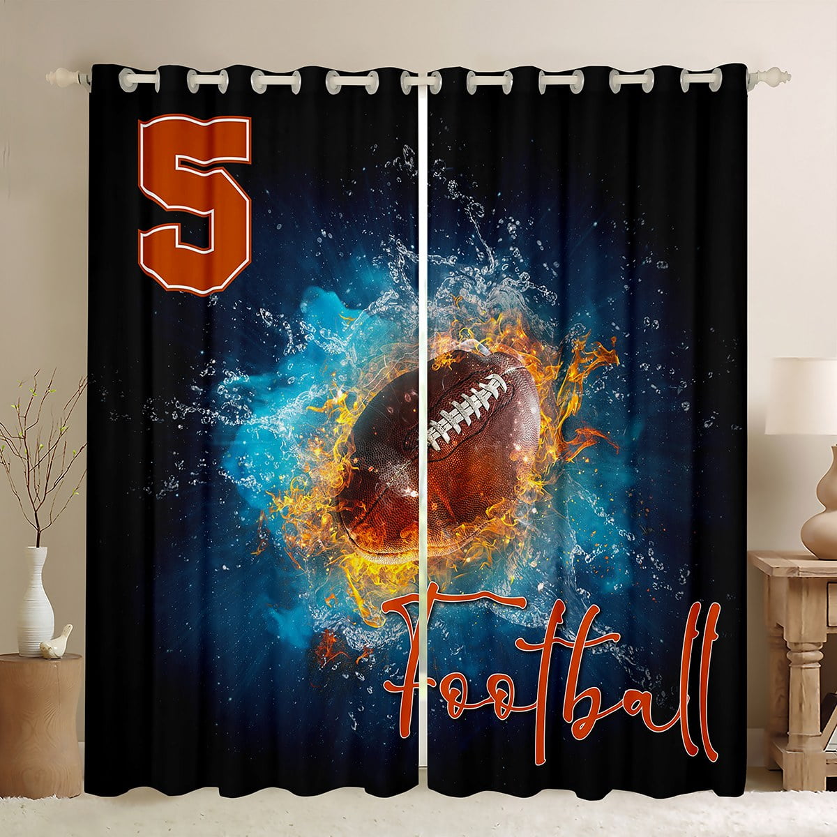 2 Panels,38"X45" Football Curtains Drapes Man,American Football ...