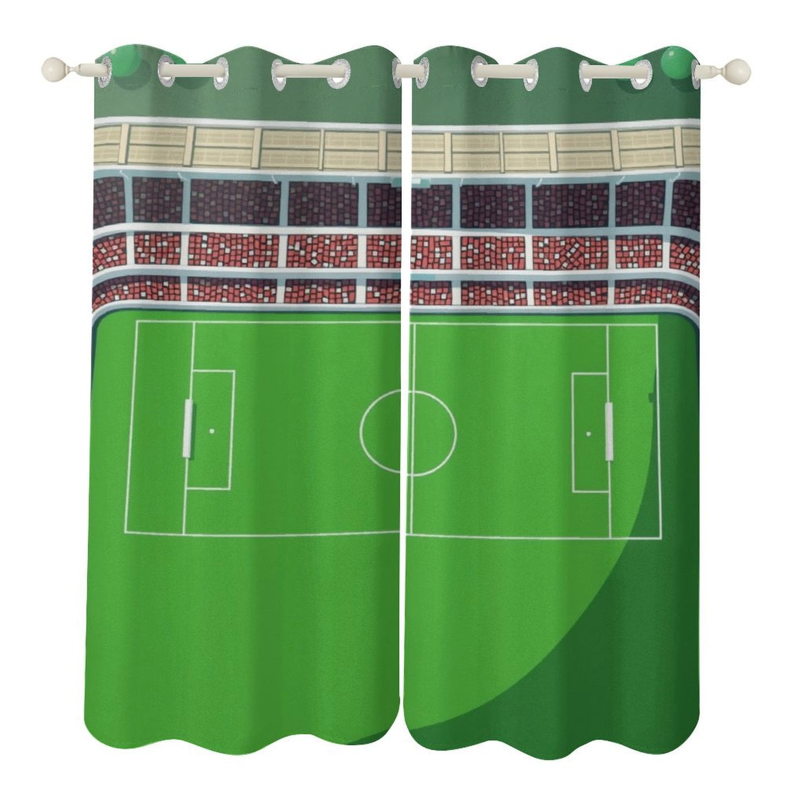 2 Panels Aerial Stadium View Curtains for Bedroom Living Room Drapes ...