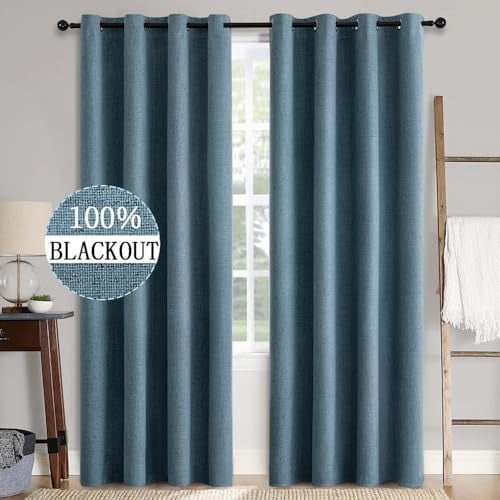 2 Panels Blackout Curtains Polyester Texture Opaque Curtains for ...