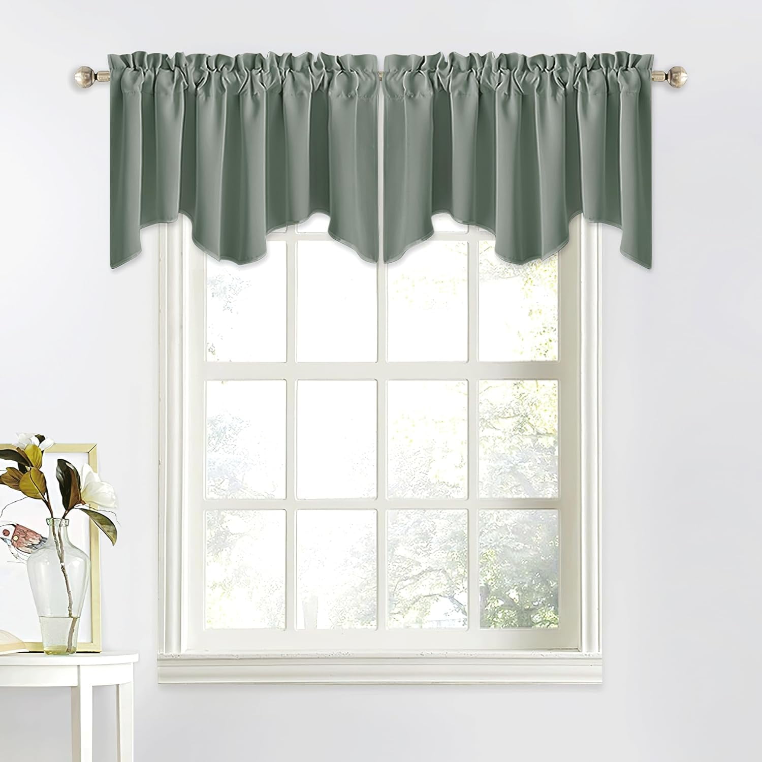 2 Panels Blackout Valances Farmhouse Kitchen Window Treatment Thermal ...