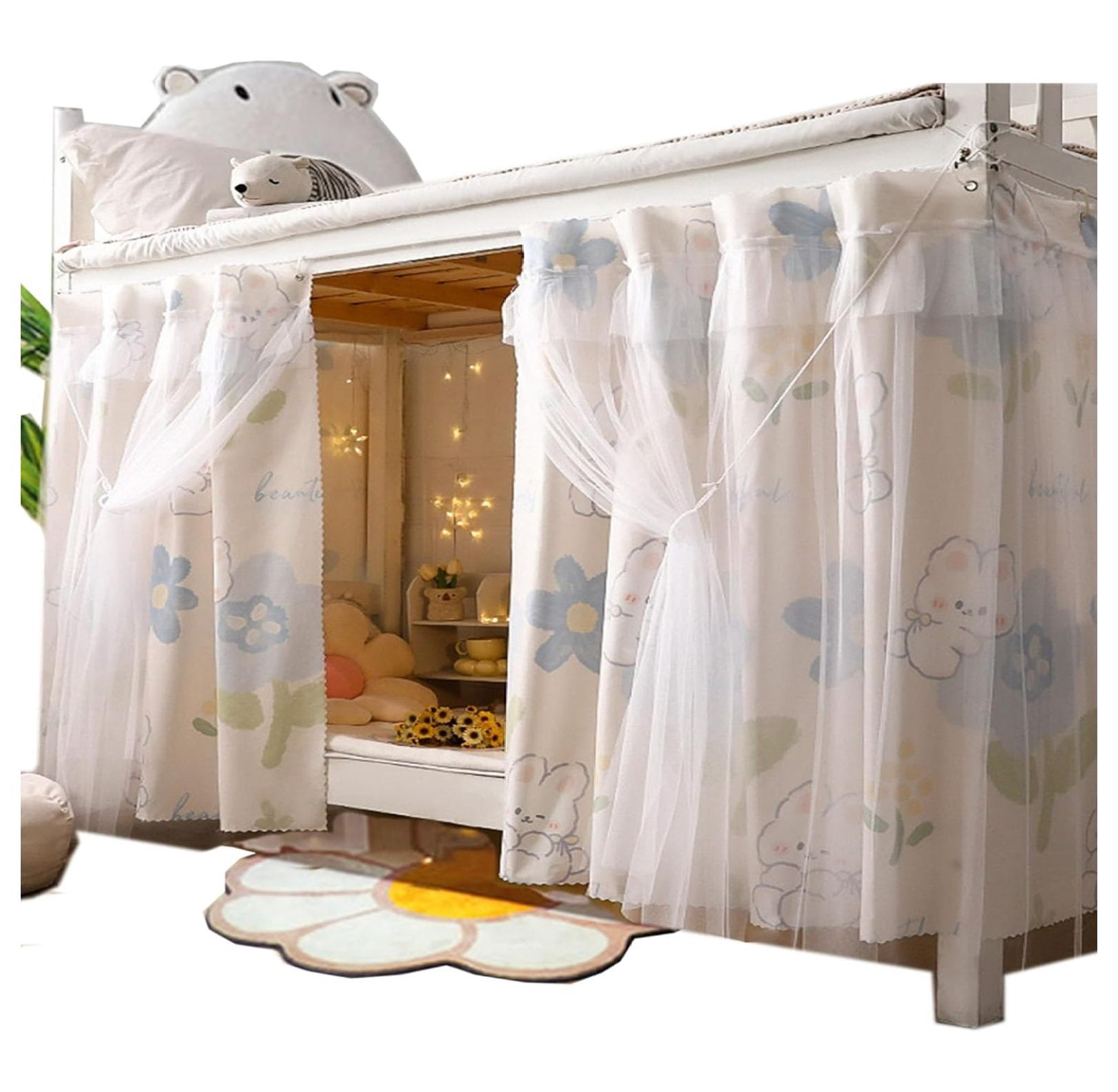 2 Panels,Bottom Bunk Bed Curtains Cloth Breathable Bed Canopy Students ...