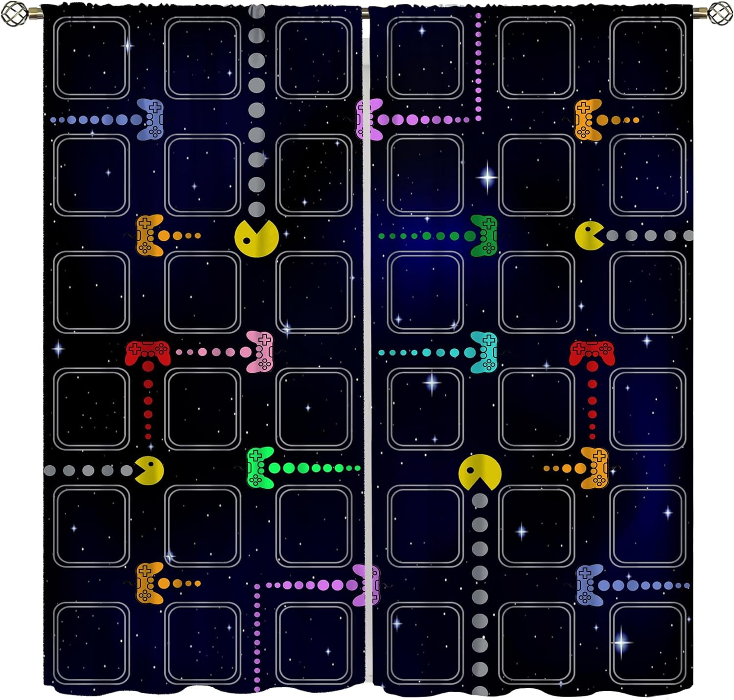 2 Panels Boys Graffiti Game Curtain Game Controller Game Controller ...