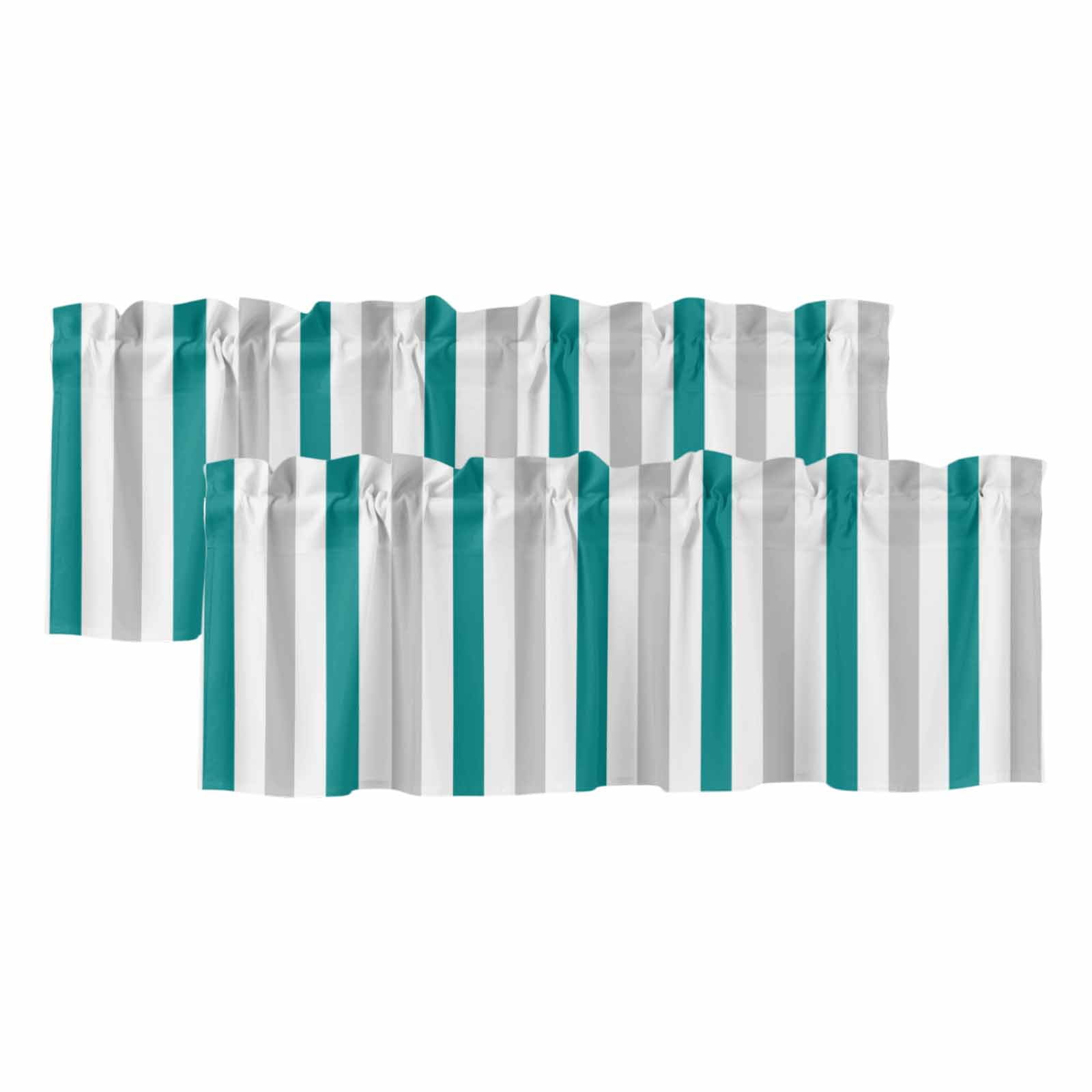 2 Panels Bronze Grey Stripe Valance for Windows, Modern Farmhouse ...