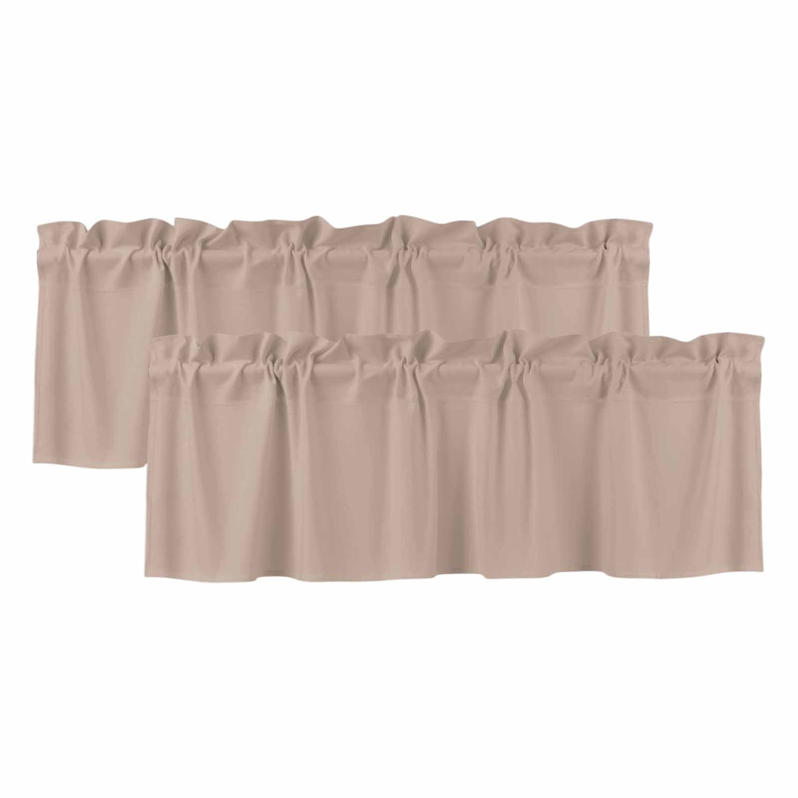 2 Panels Brown Valance for Windows, Farmhouse Solid Brown Color Modern ...