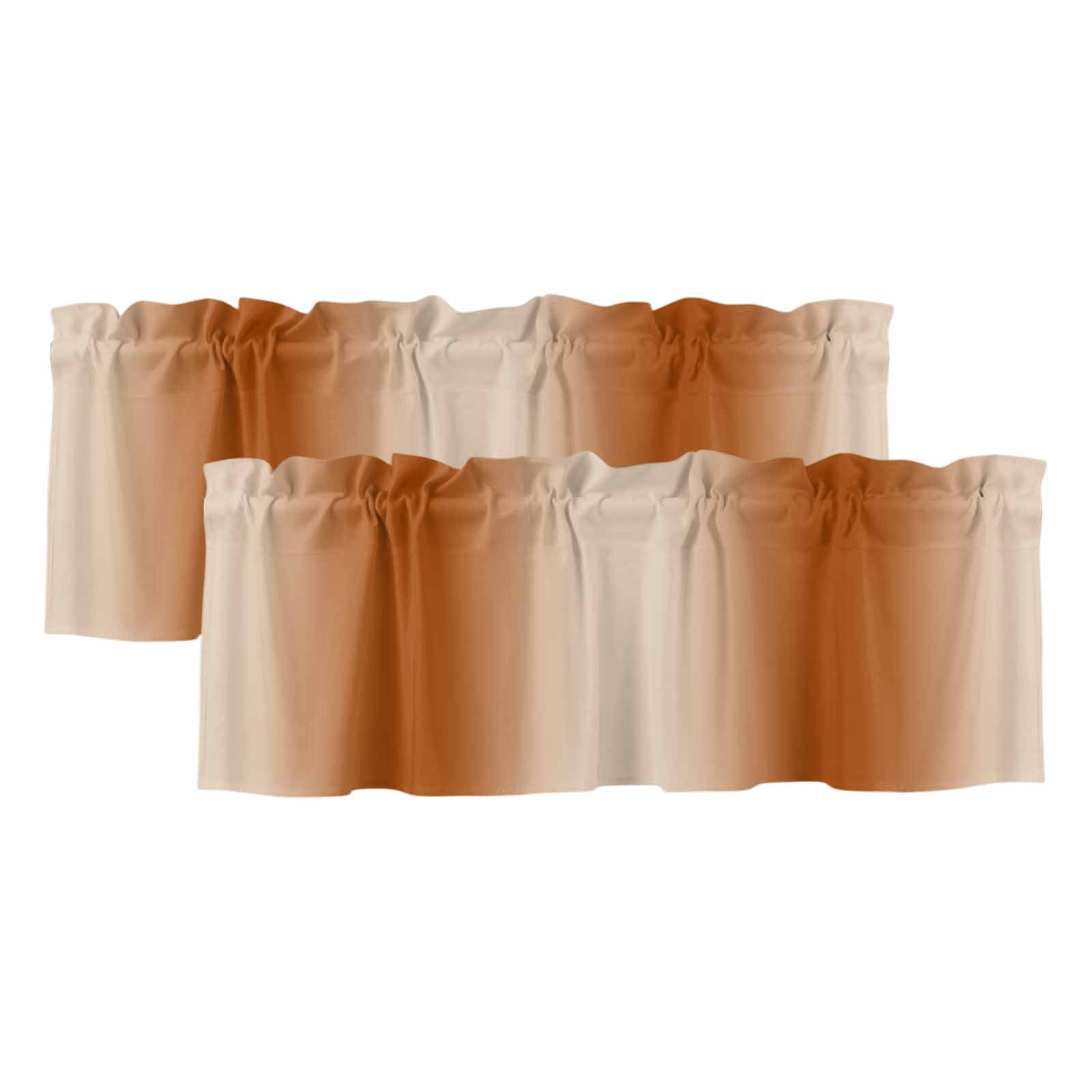 2 Panels Burnt Orange Ombre Valance for Windows, Farmhouse Orange ...