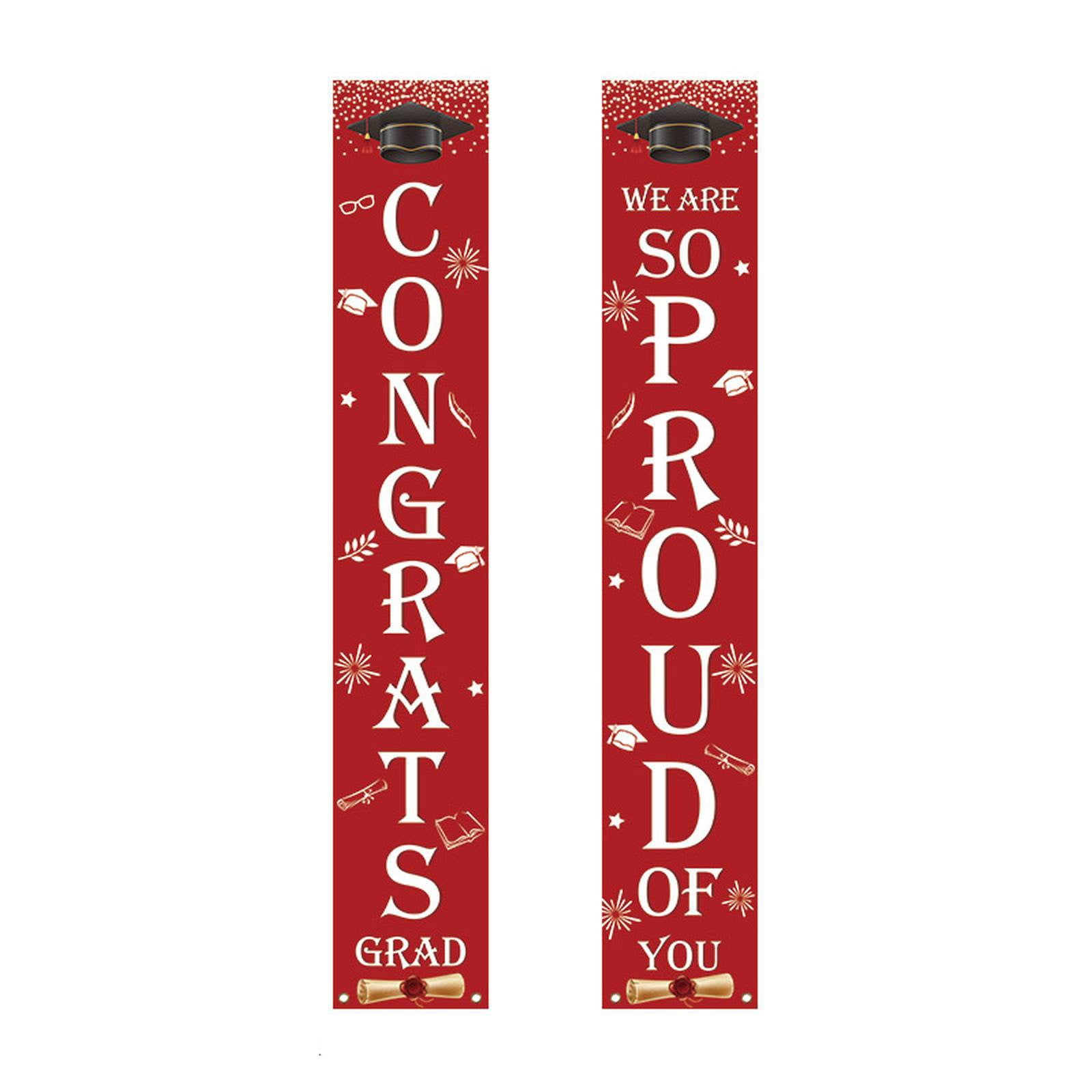 2 Panels Congratulations Class Of 2025 Sign Banner Door Cover ...