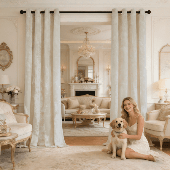 2 Panels Crushed Velvet Light Filtering Window Curtains, Grommet ...