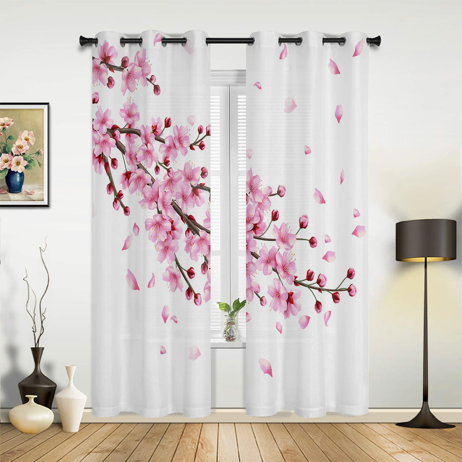 2 Panels Daisy Flower Lavender Butterfly Curtains for Bedroom Living ...