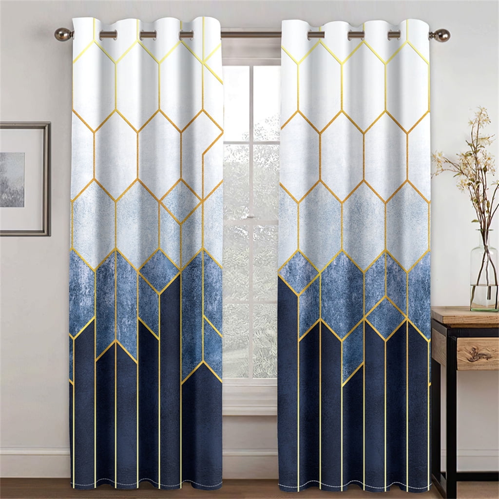 2 Panels Diamond Pattern Square 3D Shape Color Curtains Living Room ...