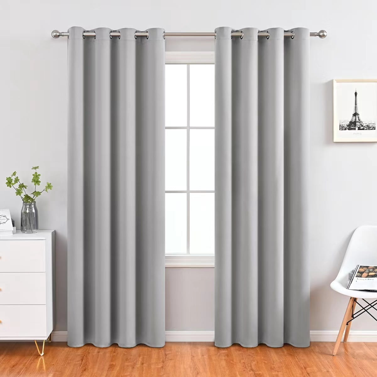 2 Panels Flame Retardant Curtains Meet - Grommet Shading Sound ...