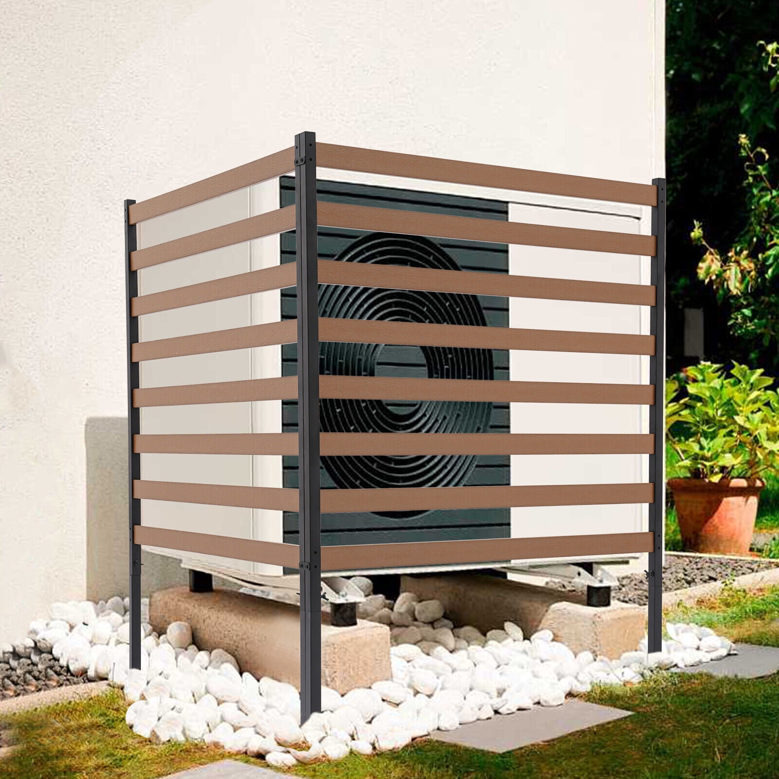 2 Panels Outdoor Air Conditioner Fence 38.78x51.18in Rectangular AC ...