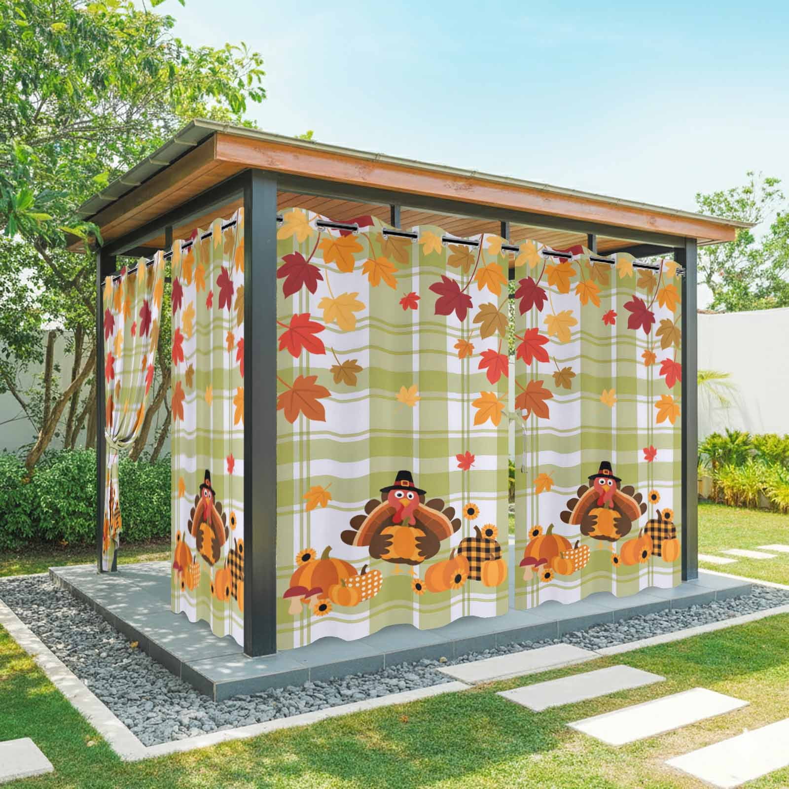 2 Panels Outdoor Curtains for Patio Waterproof 54"x108" Turkey ...