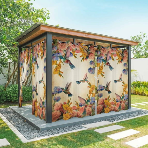 2 Panels Outdoor Curtains for Patio Waterproof 54"x84" Vintage ...