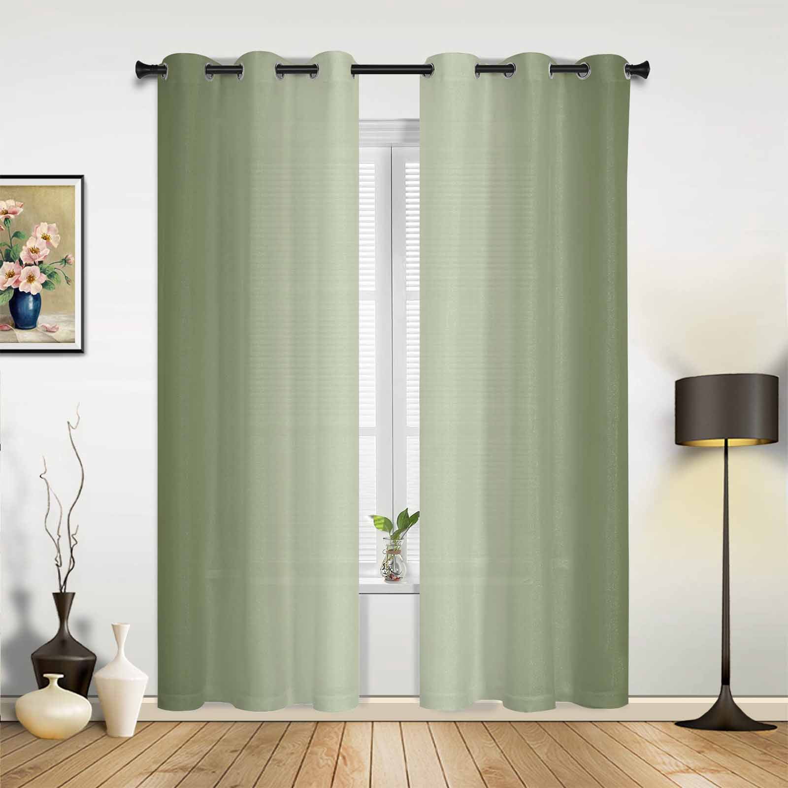 2 Panels Sage Green Gradient Curtains for Bedroom Living Room Drapes ...