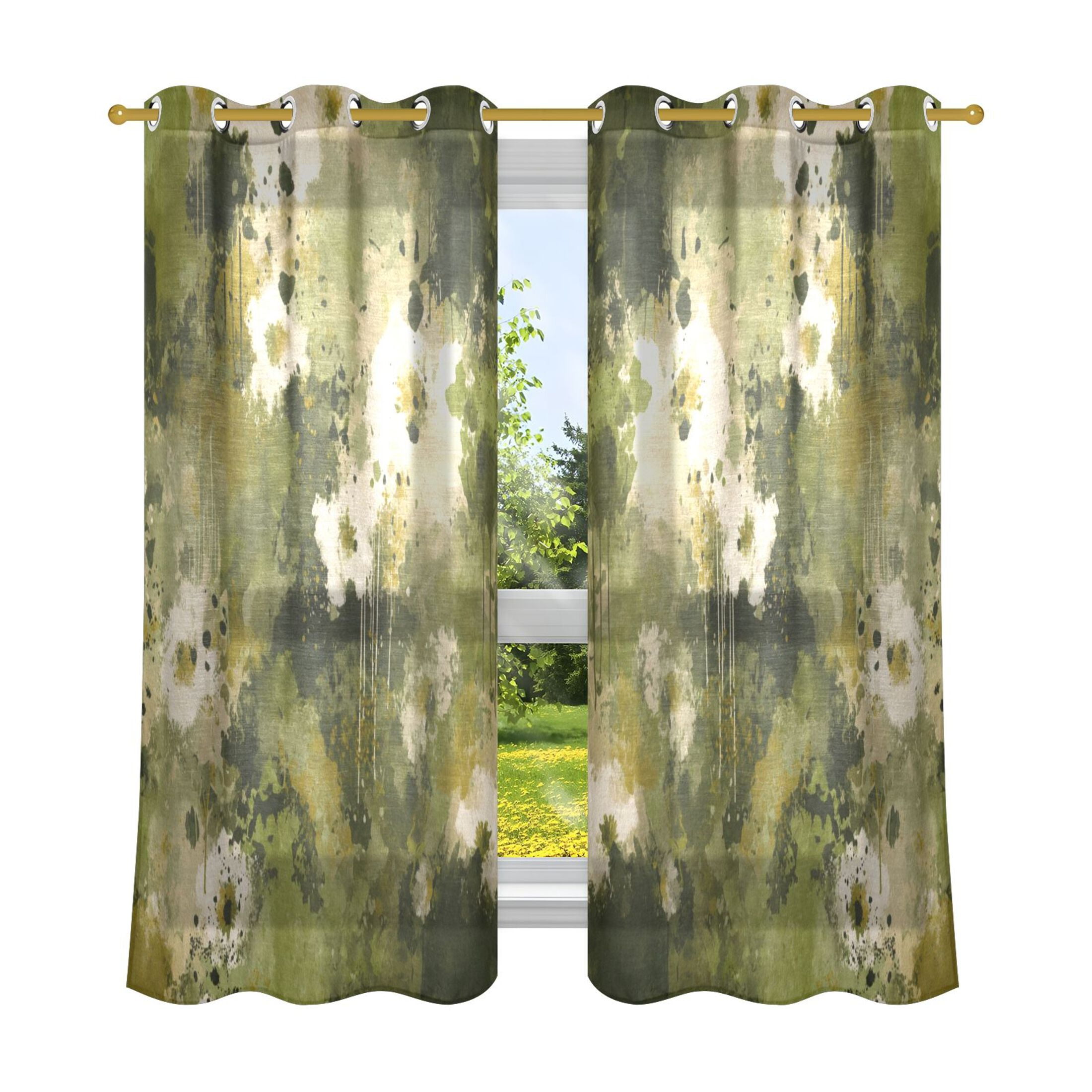 2 Panels Set Blackout Curtains Thermal Insulated Sun Protection Room ...