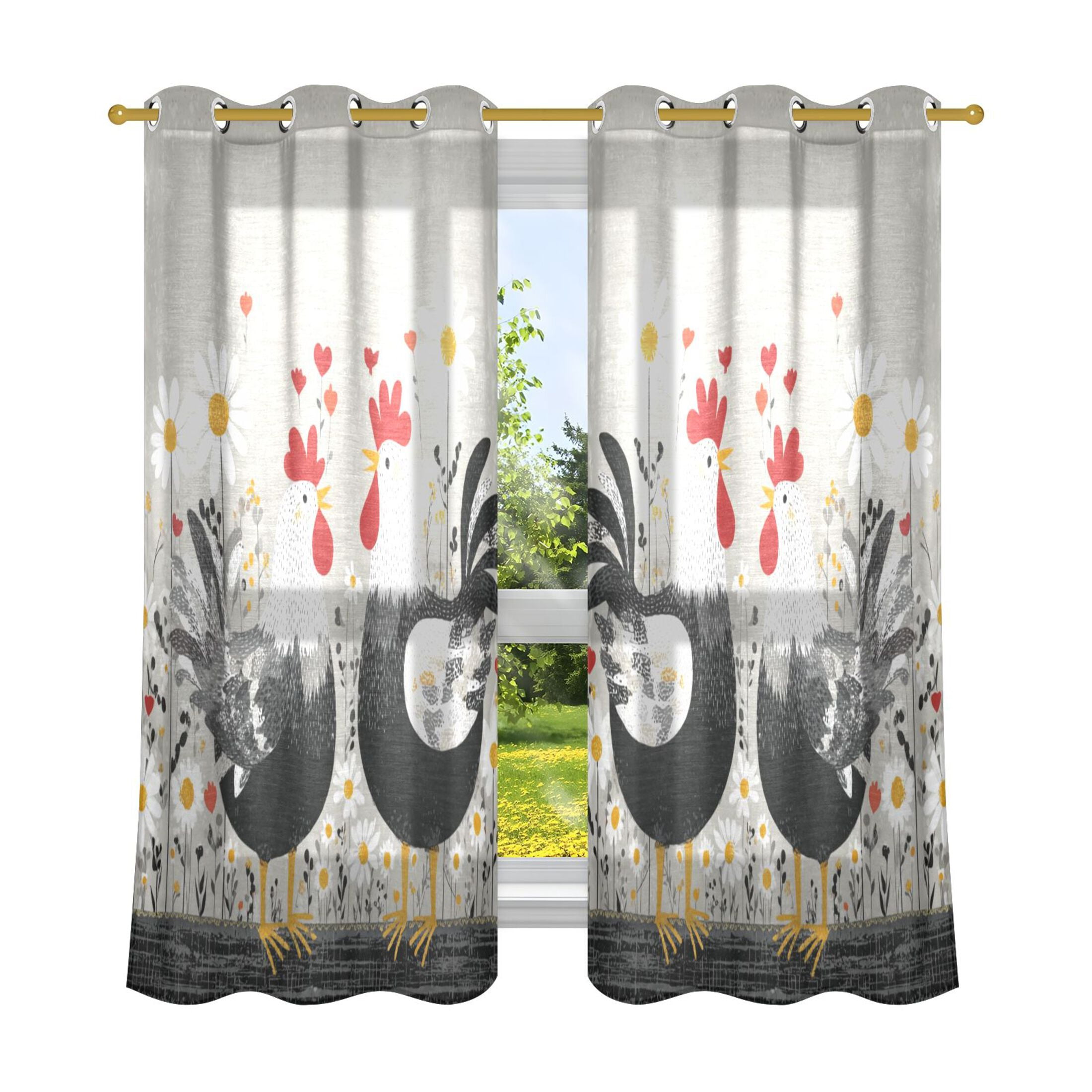 2 Panels Set Blackout Curtains Thermal Insulated Sun Protection Room ...