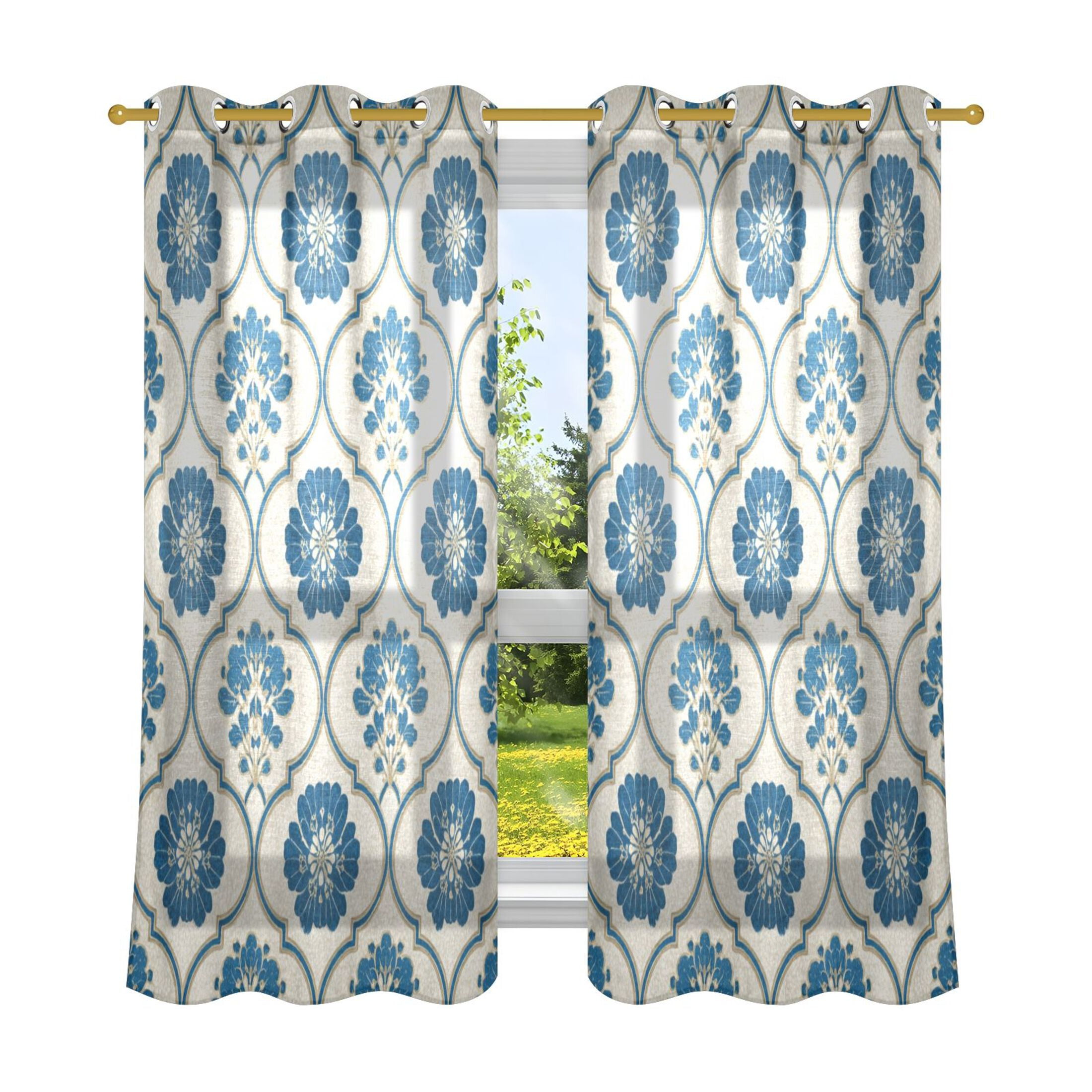2 Panels Set Blackout Curtains Thermal Insulated Sun Protection Room ...