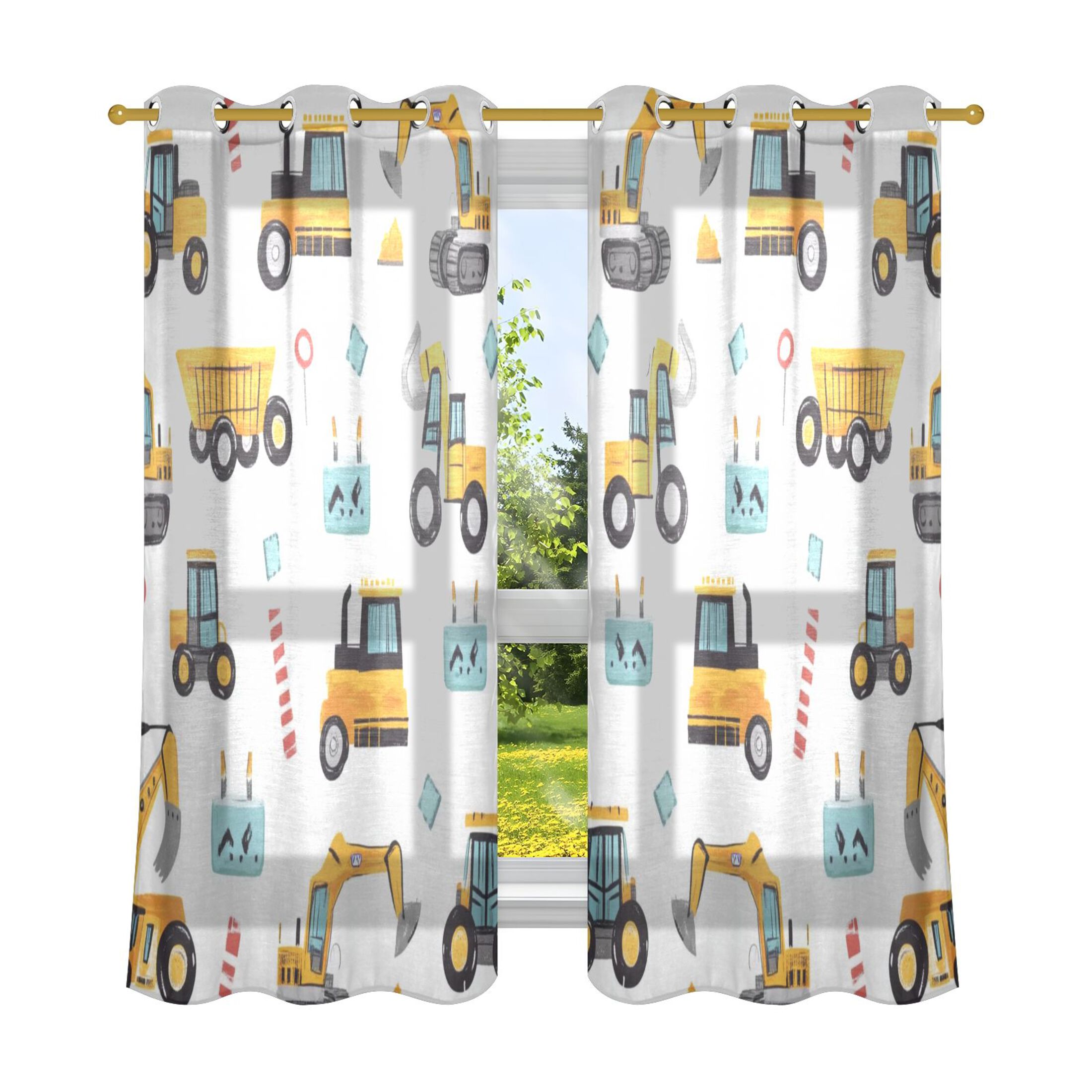 2 Panels Set Blackout Curtains Thermal Insulated Sun Protection Room ...