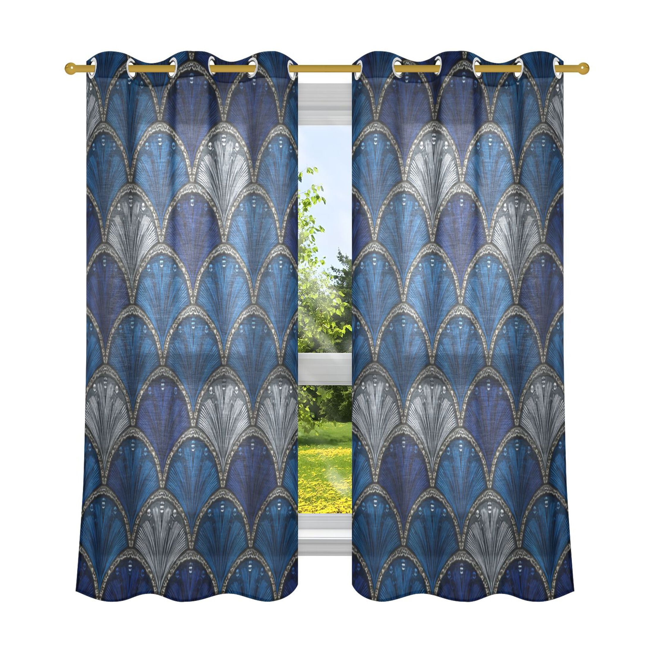 2 Panels Set Blackout Curtains Thermal Insulated Sun Protection Room ...