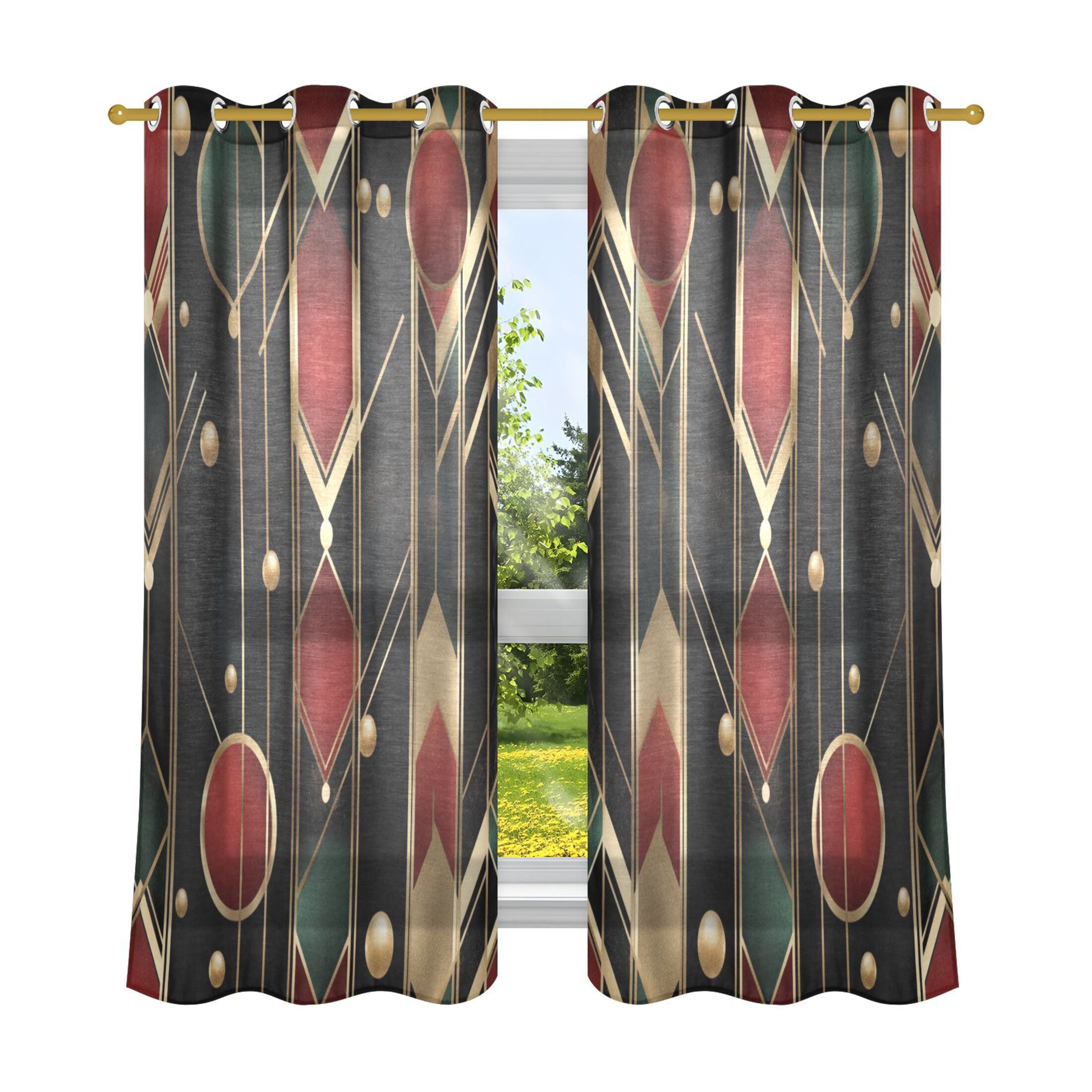 2 Panels Set Blackout Curtains Thermal Insulated Sun Protection Room ...