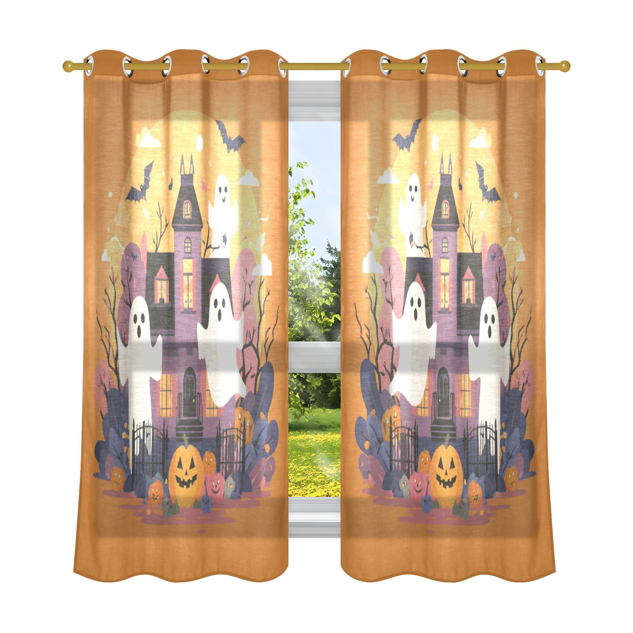 2 Panels Set Blackout Curtains Thermal Insulated Sun Protection Room ...