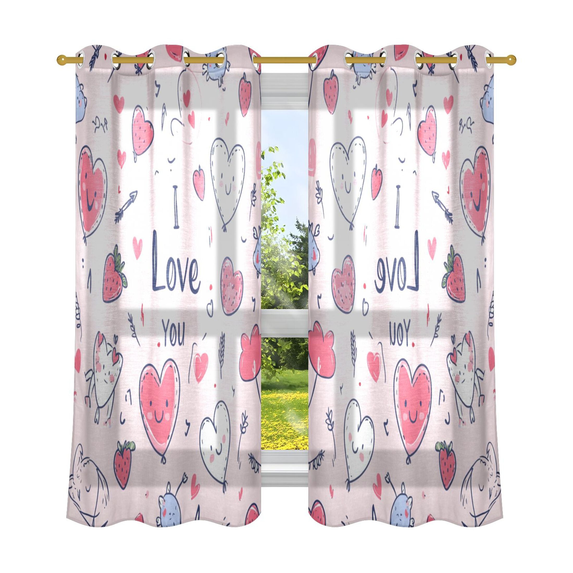 2 Panels Set Blackout Curtains Thermal Insulated Sun Protection Room ...