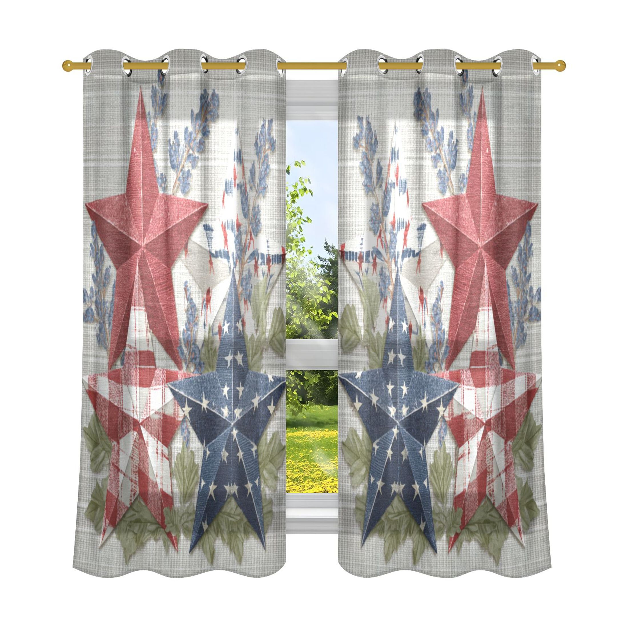 2 Panels Set Blackout Curtains Thermal Insulated Sun Protection Room ...