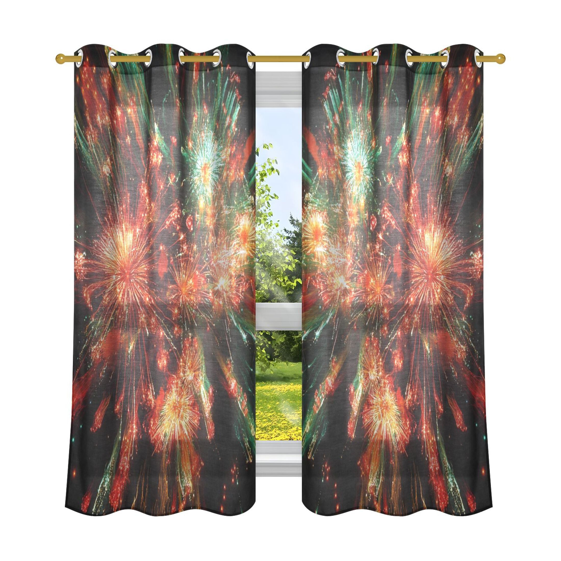 2 Panels Set Blackout Curtains Thermal Insulated Sun Protection Room ...