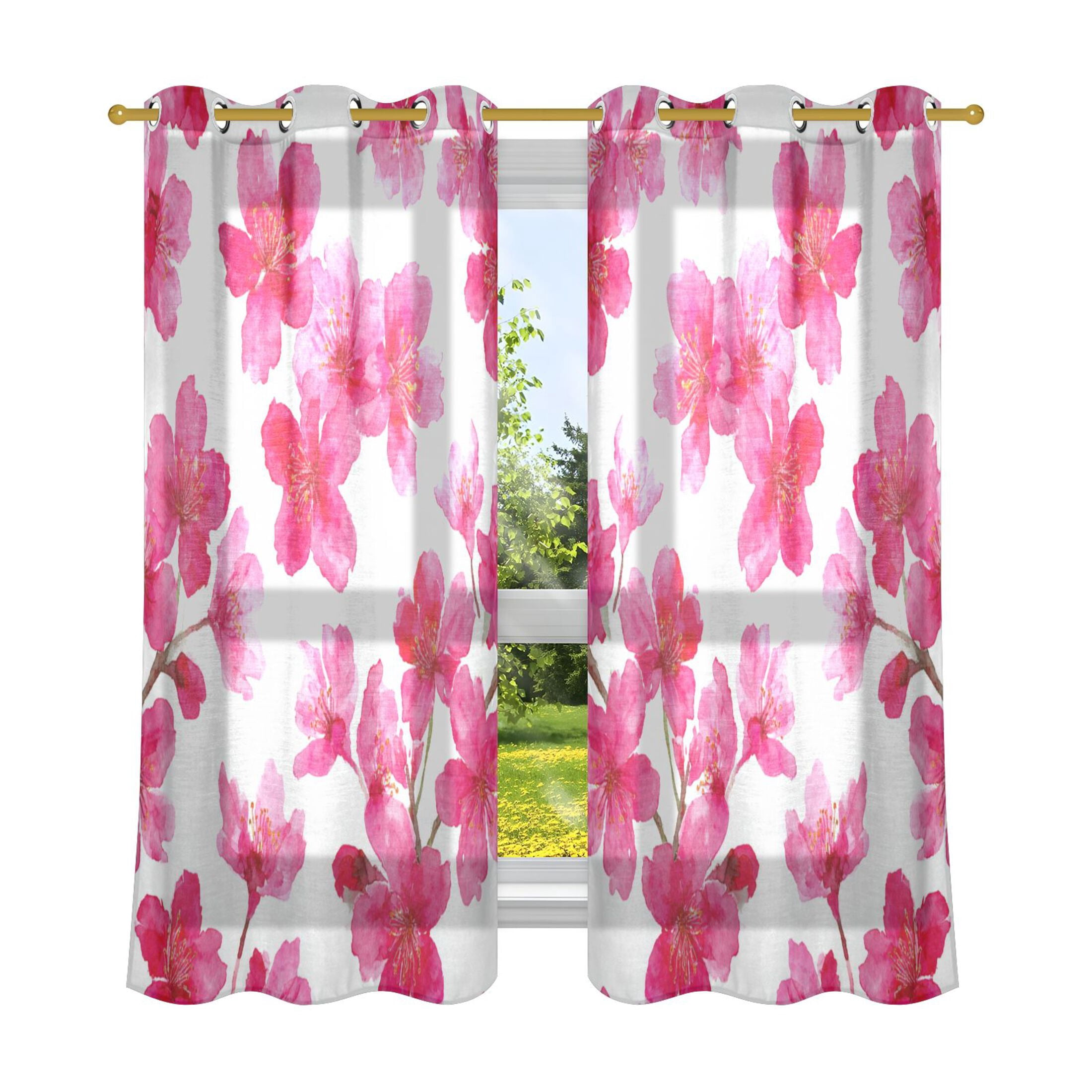 2 Panels Set Blackout Curtains Thermal Insulated Sun Protection Room ...