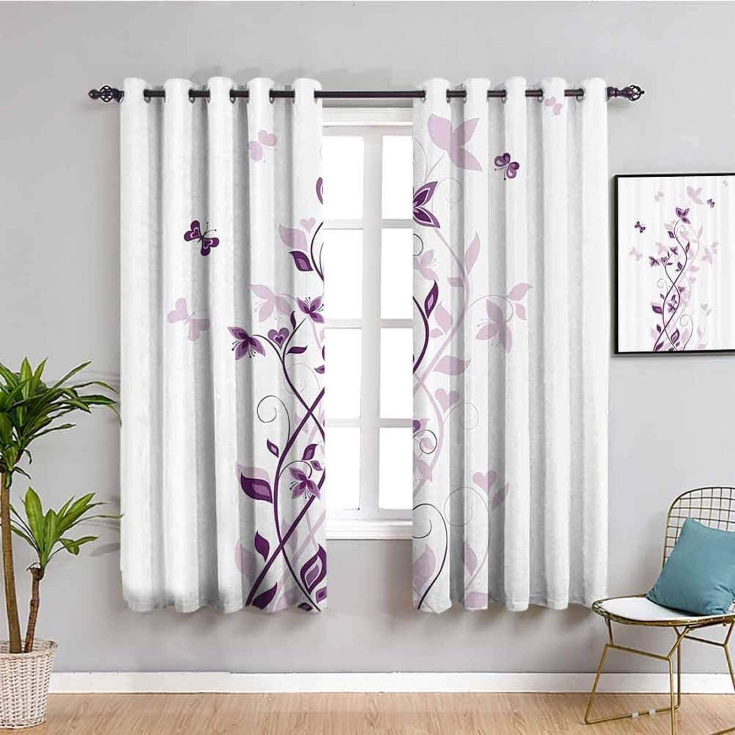 2 Panels Set Polyester Blackout Window Curtain,Modern Decorative ...