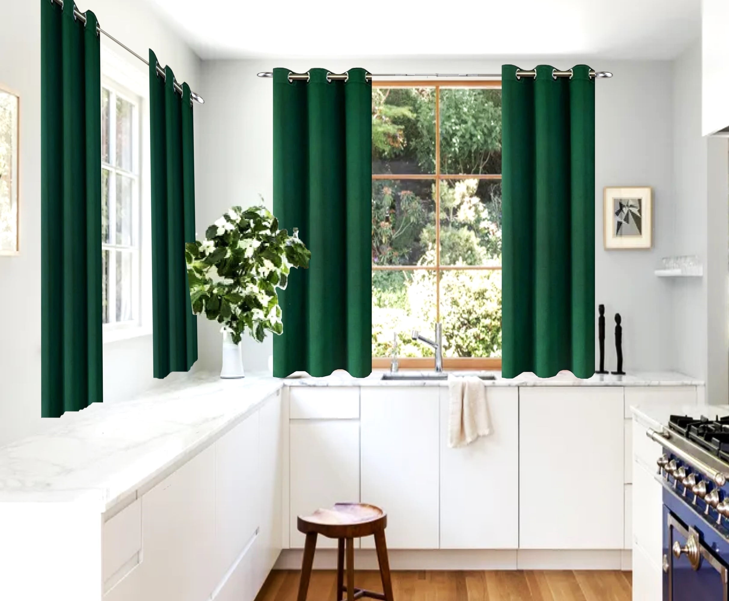 2 Panels Set Thermal Insulated Window Curtain Blackout Drapes for ...