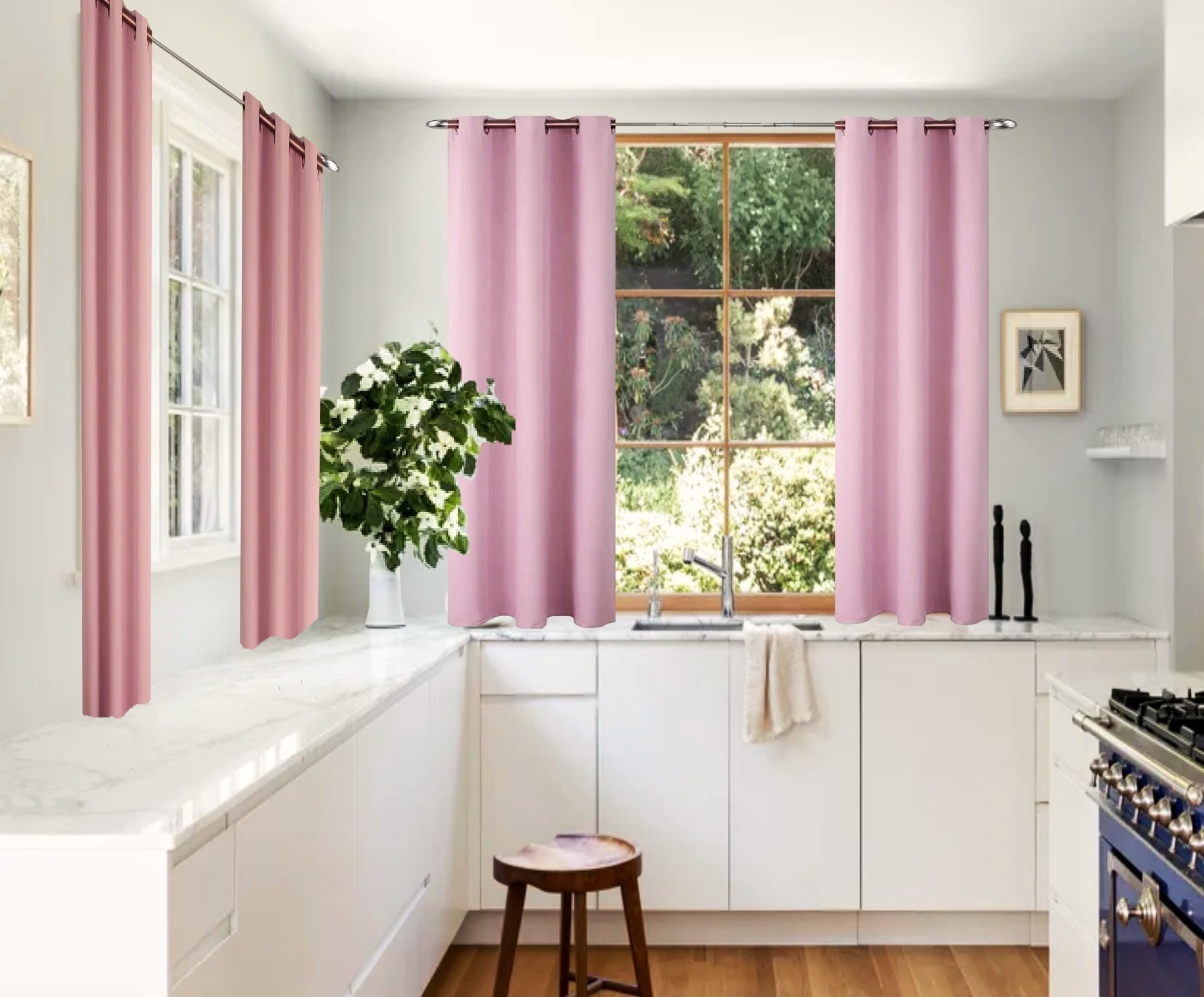 2 Panels Set Thermal Insulated Window Curtain Blackout Drapes for ...