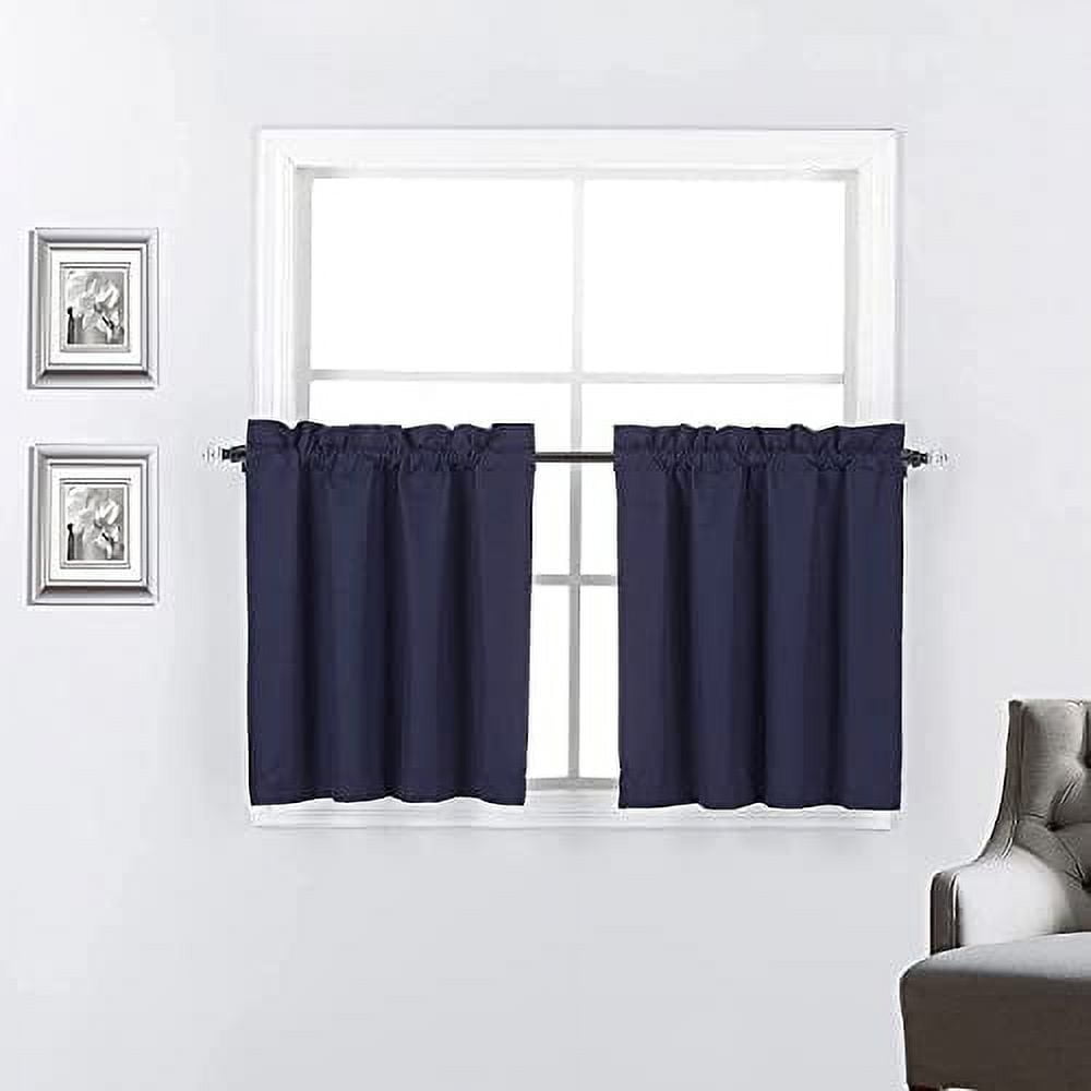 2 Panels Thermal Insulated Blackout Tiers Curtain with White Back ...