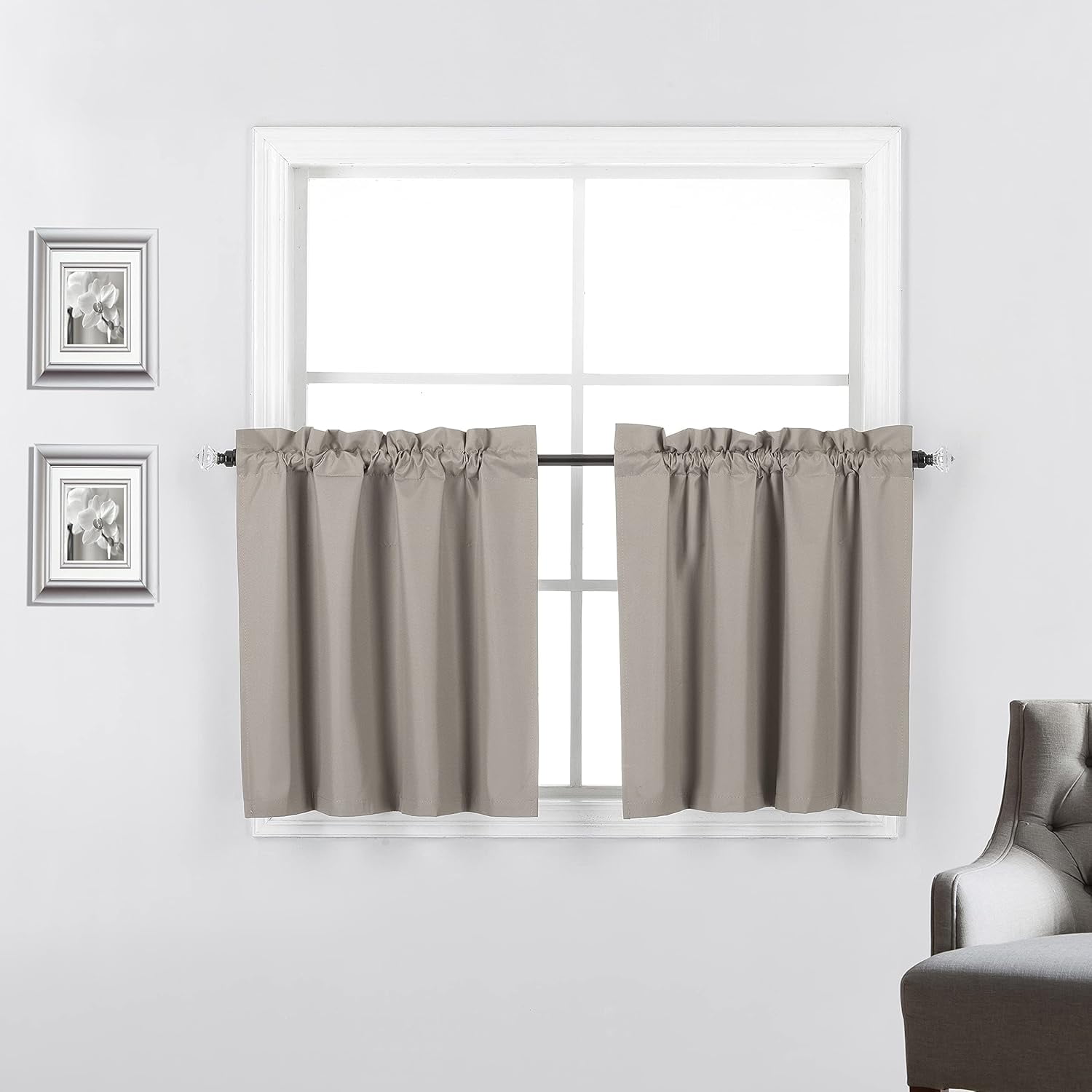 2 Panels Thermal Insulated Blackout Tiers Curtain with White Back ...