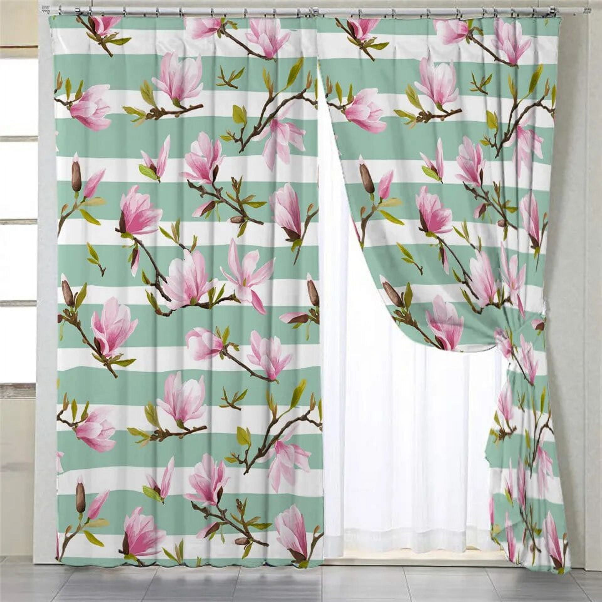 2 Panels Tropical Plants Palm Coconut Tree curtains Sunset Curtains for ...