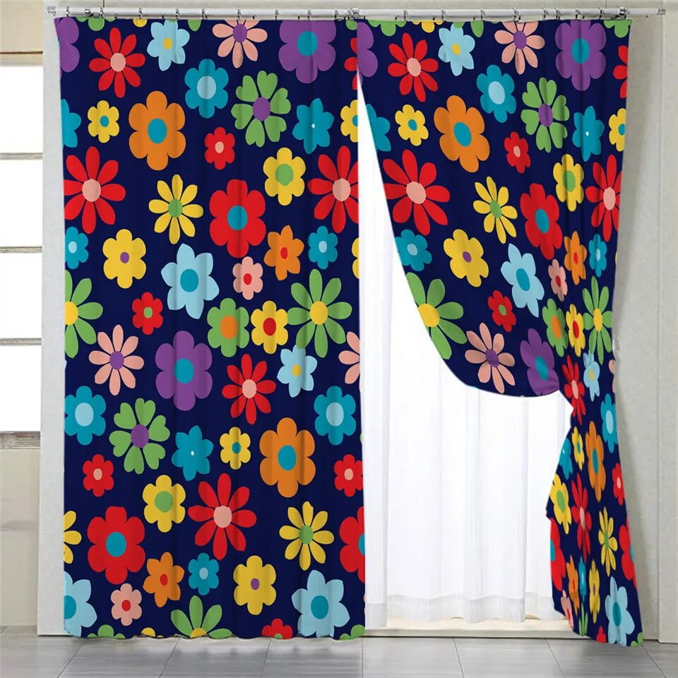 2 Panels Tropical Plants Palm Coconut Tree curtains Sunset Curtains for ...